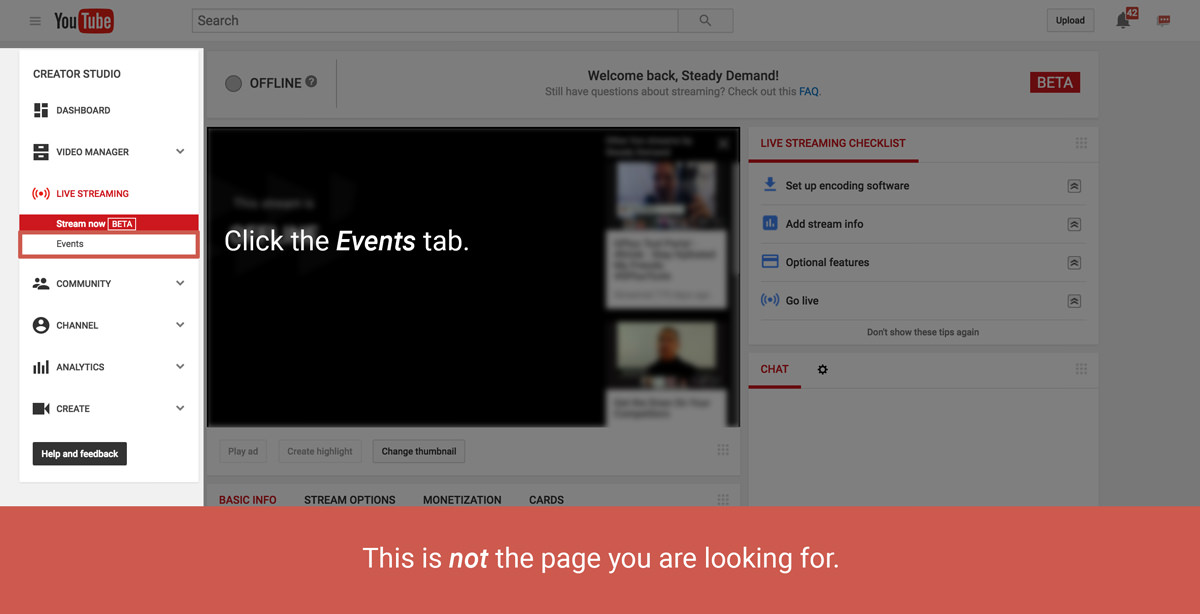 How to Use YouTube Live Events to Replace Hangouts On Air - Steady Demand
